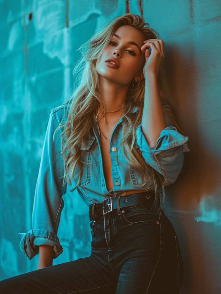 City Chic Anna Katharina Blocks Denim Style In Private Press Polaroid Ifoto
