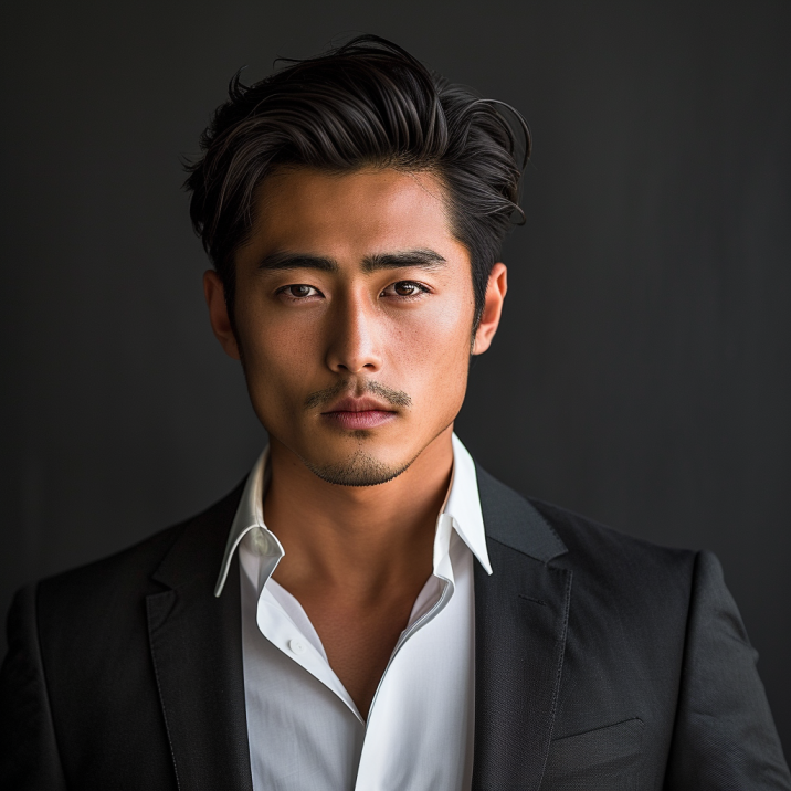 Dai Jin: A Stylish Indonesian Male Model Dazzling in a Suit Against the ...