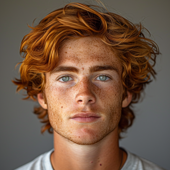 Freckled Elegance: Portrait of Evan Charlton, an Irish Male Model | iFoto