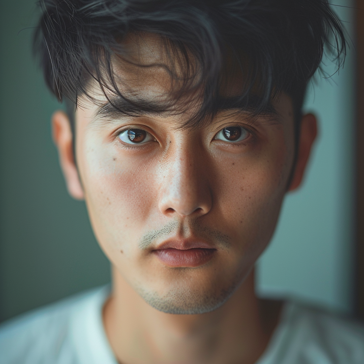 Iconic Elegance: South Korean Male Model in Fan Kuan Style Portrait | iFoto