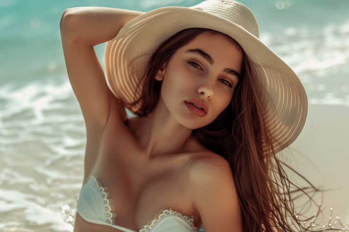 Under The New York Sun Elina Karimova In Vogueesque Beach Pose Ifoto
