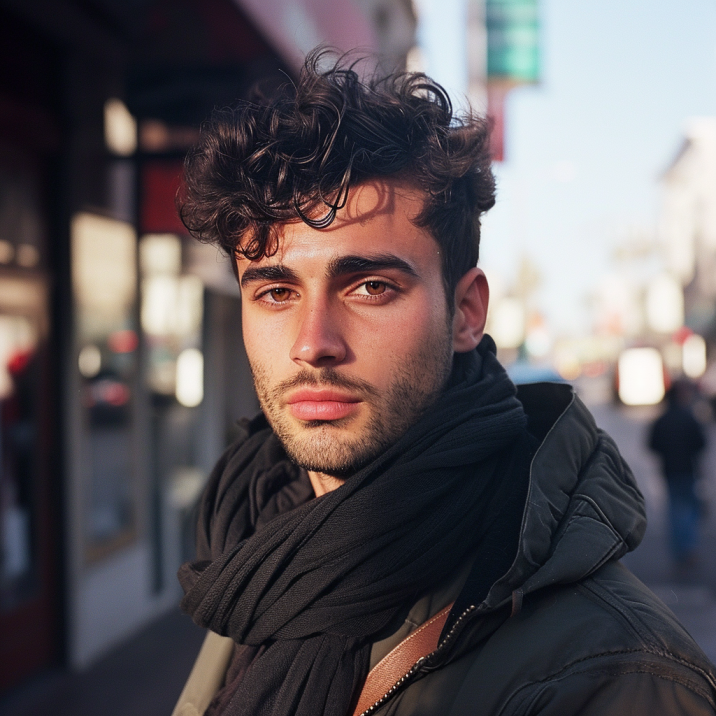 Urban Elegance: Iranian Male Model Embracing Pre-Raphaelite Aesthetic ...